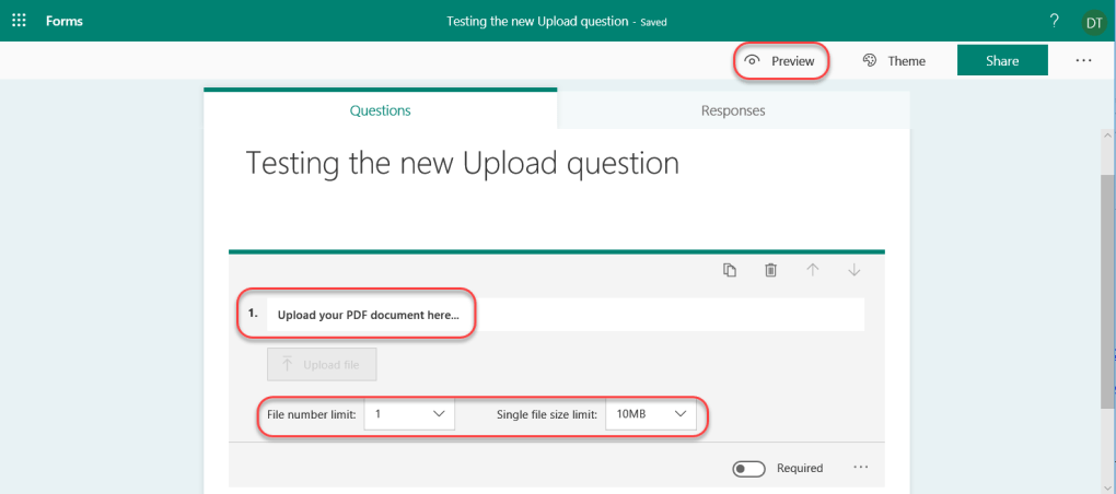Using the new File Upload question in Microsoft Forms – One Minute ...