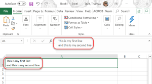 Creating multiple lines in an Excel cell – One Minute Office Magic