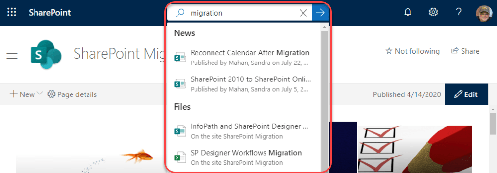 The new Search Bar in SharePoint Online – One Minute Office Magic