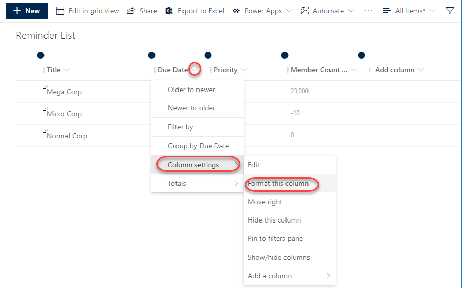 SharePoint Online List View formatting to make things pop… – One Minute ...