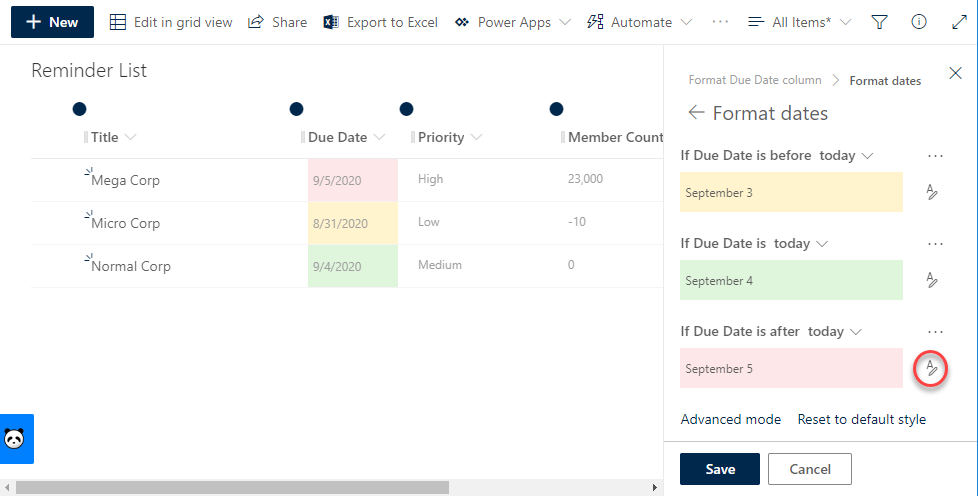 SharePoint Online List View formatting to make things pop… – One Minute ...