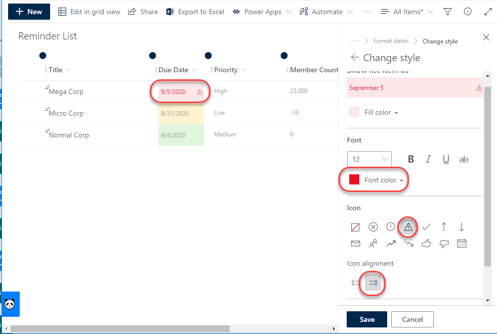 SharePoint Online List View formatting to make things pop… – One Minute ...