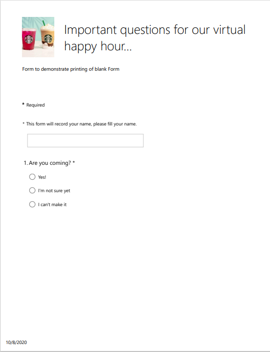 Printing a blank copy of your Microsoft Forms – One Minute Office Magic