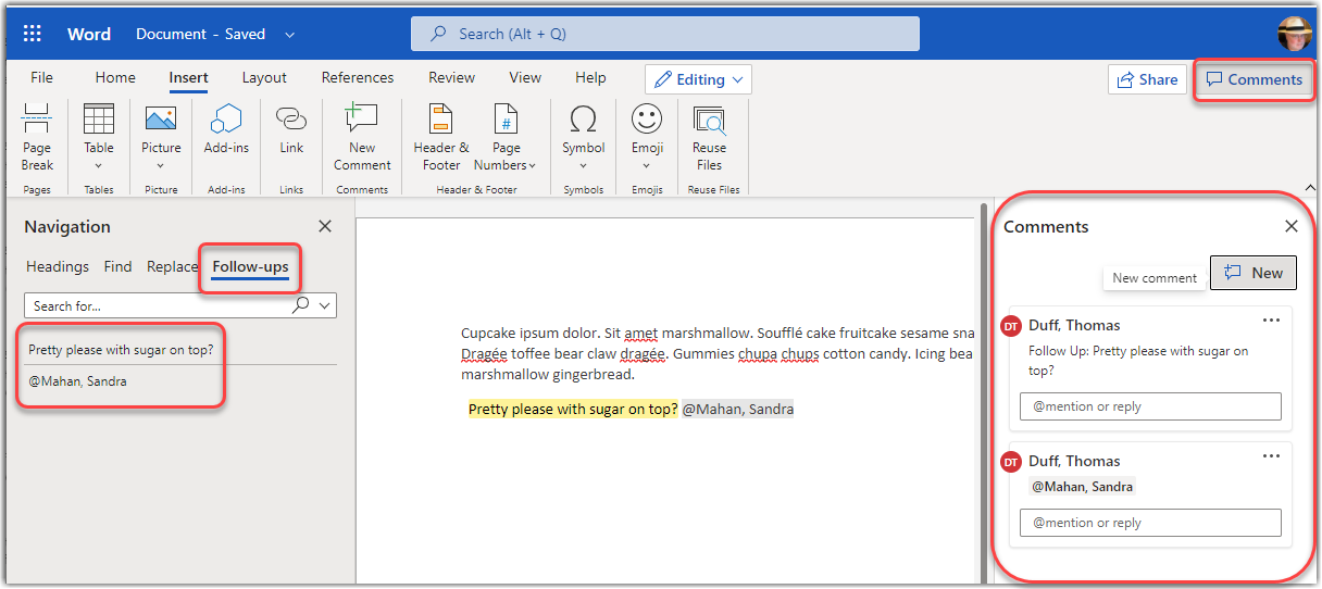 Tracking action items in a Microsoft Word web document – One Minute ...