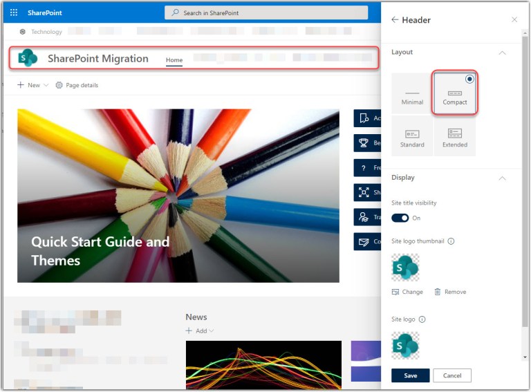 Changing the header layout in your SharePoint Online site – One Minute ...
