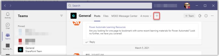 Using the Microsoft Teams SharePoint Tab to add pages, lists, or ...
