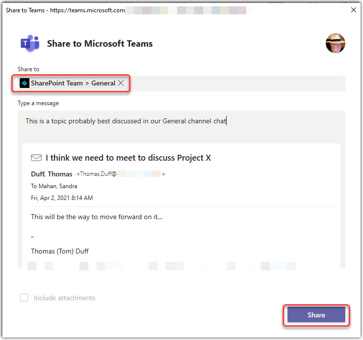 Sharing Emails to Microsoft Teams – One Minute Office Magic