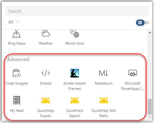 New web part groupings in the Web Part Toolbox – One Minute Office Magic