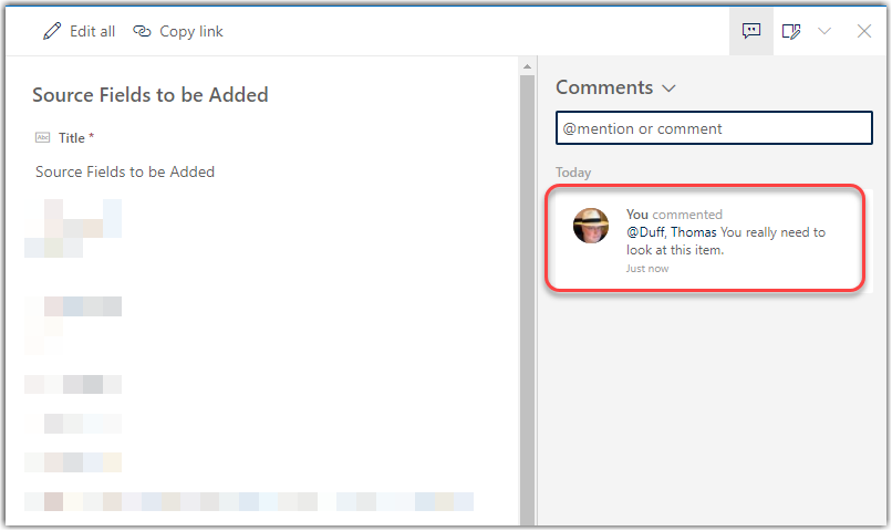 Using @mentions in Microsoft List comments – One Minute Office Magic