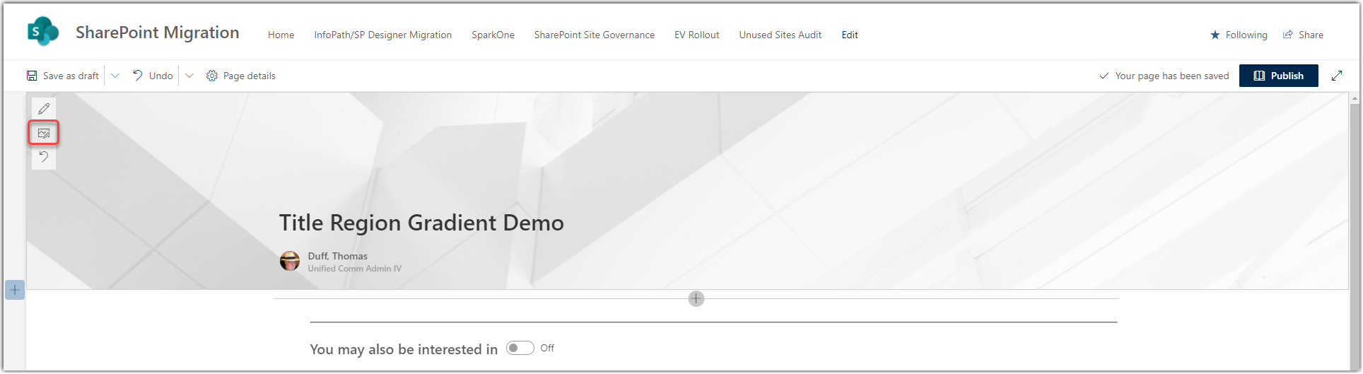 Changing the Title Region Gradient on SharePoint Online pages – One ...