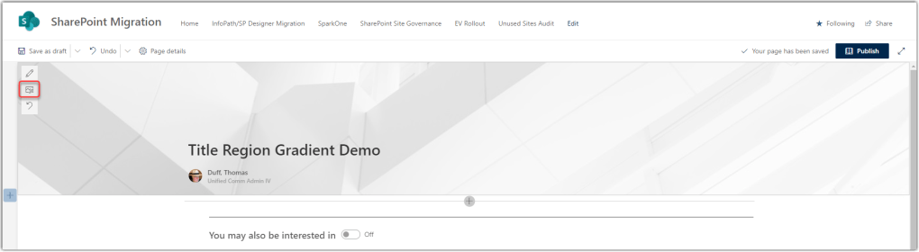 Changing the Title Region Gradient on SharePoint Online pages – One ...