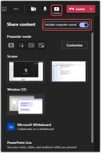 Sharing computer sound in a Microsoft Teams meeting – One Minute Office ...