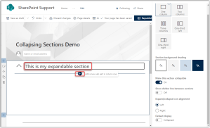 Adding Collapsible Sections on your modern SharePoint page – One Minute ...