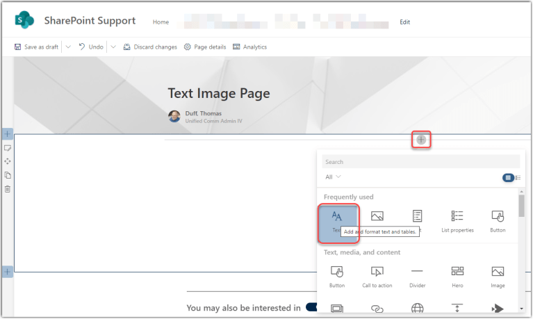 Adding text and images in a SharePoint Online text web part – One ...