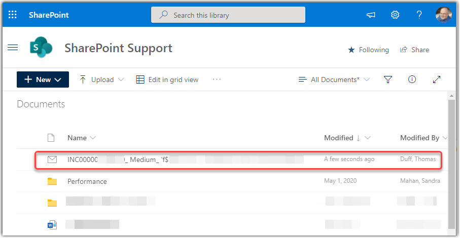 Drag and drop an email into a SharePoint Online document library – One ...