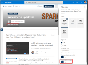 Adding the Published date to a SharePoint Online page header – One ...