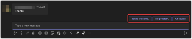 Auto-suggested replies in a Microsoft Teams chat – One Minute Office Magic