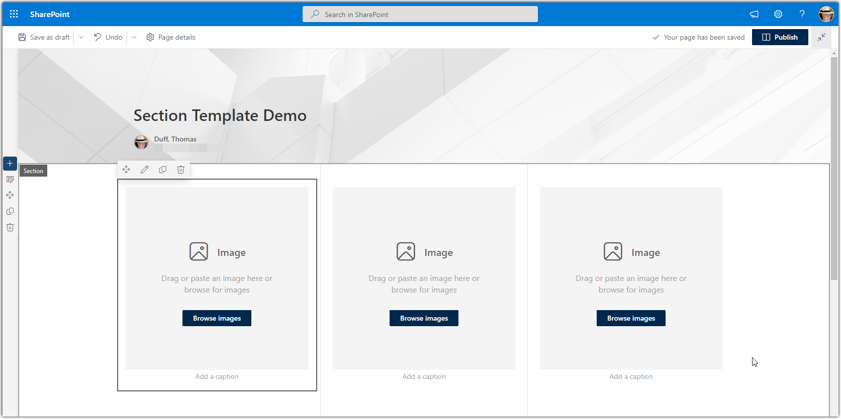 Using Section Template on Microsoft SharePoint Online pages – One ...