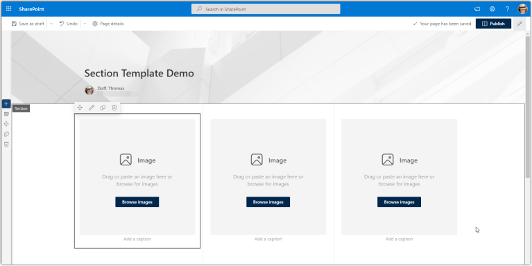 Using Section Template on Microsoft SharePoint Online pages – One ...