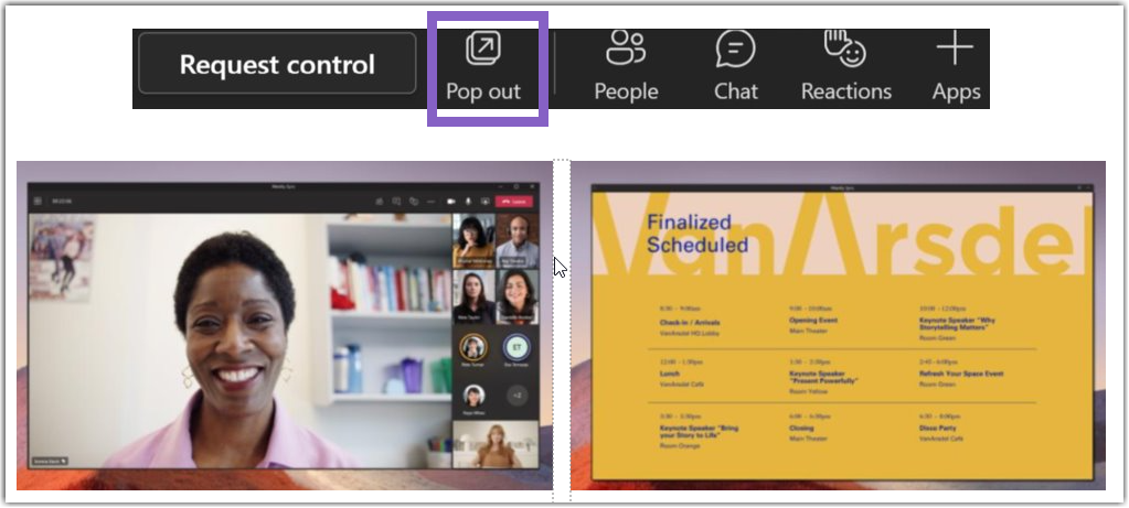 Microsoft Teams – Pop out shared content in a meeting – One Minute ...