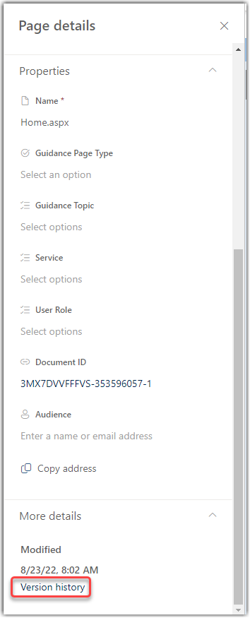Using Page details for version history in SharePoint Online pages – One ...