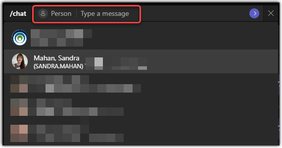 Sending a Microsoft Team chat message from the search bar – One Minute ...