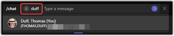 Sending a Microsoft Team chat message from the search bar – One Minute ...