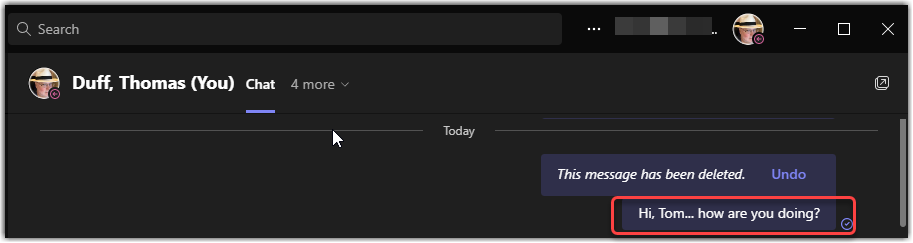 Sending a Microsoft Team chat message from the search bar – One Minute ...