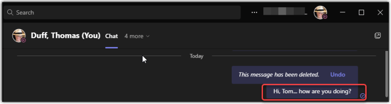 Sending a Microsoft Team chat message from the search bar – One Minute ...