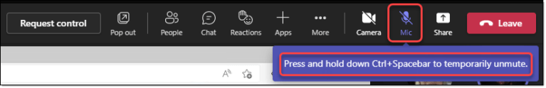 Unmuting your microphone with Ctrl+Spacebar in Microsoft Teams – One ...