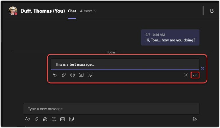 Editing your last Microsoft Teams chat message with the Up Arrow key ...