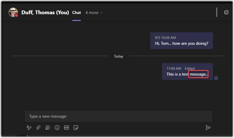 Editing your last Microsoft Teams chat message with the Up Arrow key ...