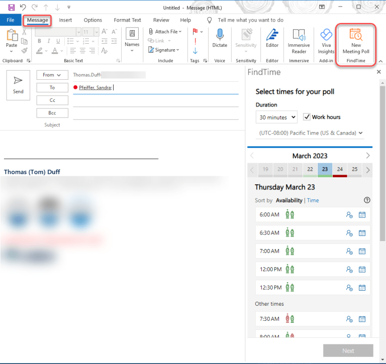 Find meeting times with Scheduling Polls in Outlook – One Minute Office ...