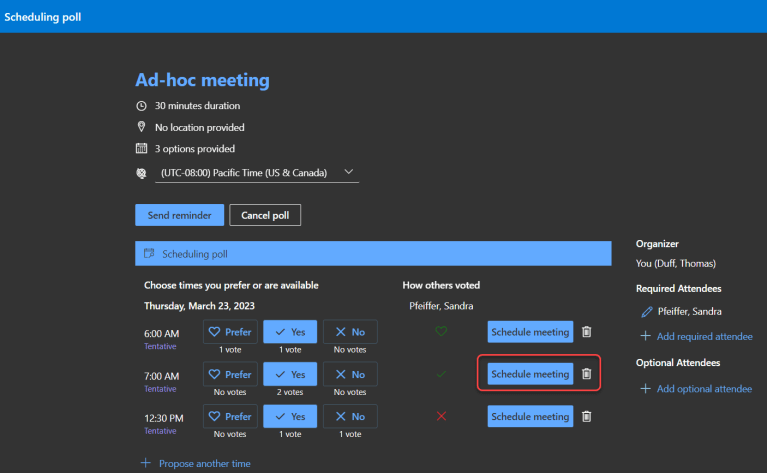 Find meeting times with Scheduling Polls in Outlook – One Minute Office ...