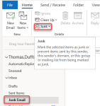 How to remove someone from appearing in your Junk Email folder in ...
