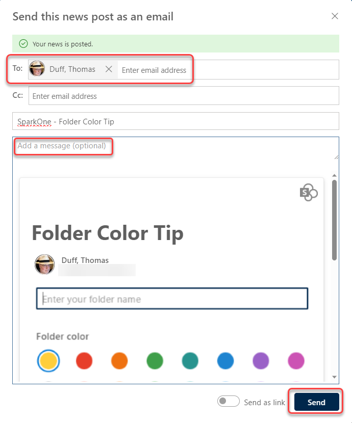 SharePoint News for Email – One Minute Office Magic