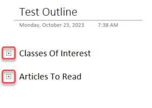 Collapsing outlines in OneNote – One Minute Office Magic