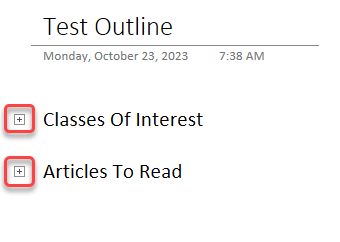Collapsing outlines in OneNote – One Minute Office Magic