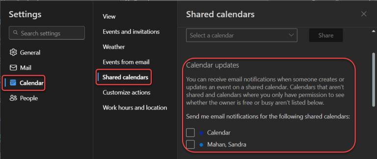 Receiving Shared Calendar notifications in Outlook – One Minute Office ...
