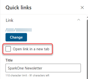 Opening Quick Links in a new window – One Minute Office Magic