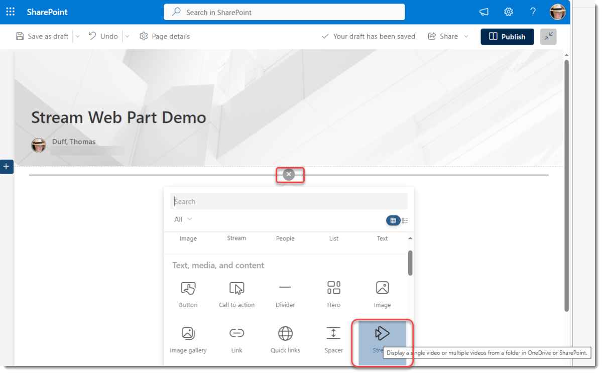 The Stream Web Part for Stream on SharePoint and OneDrive – One Minute ...