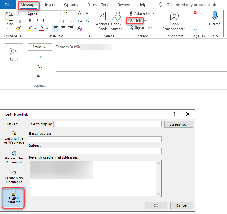 Automatically formatting a mailto link in an Outlook email – One Minute ...