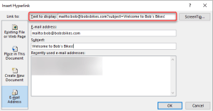 Automatically formatting a mailto link in an Outlook email – One Minute ...