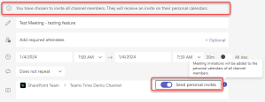 Sending personal invites to a Teams channel meeting to everyone in that ...