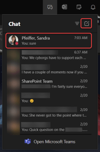 Using Chat from within Outlook on the web – One Minute Office Magic