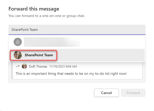 Forwarding chat messages in new Microsoft Teams – One Minute Office Magic