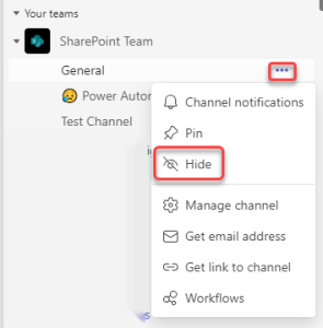 Hiding the General channel in Microsoft Teams – One Minute Office Magic