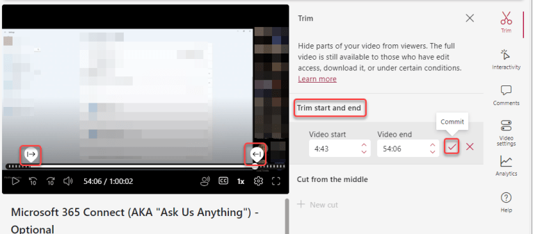 Using the Trim function in Microsoft Stream – One Minute Office Magic