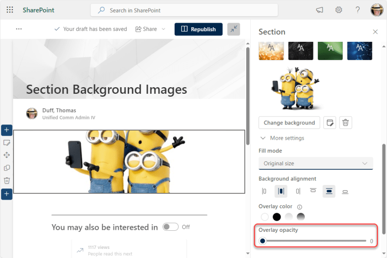 Using custom background images in SharePoint page sections – One Minute ...