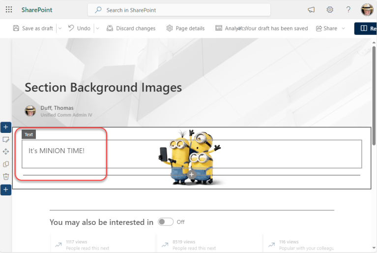 Using custom background images in SharePoint page sections – One Minute ...